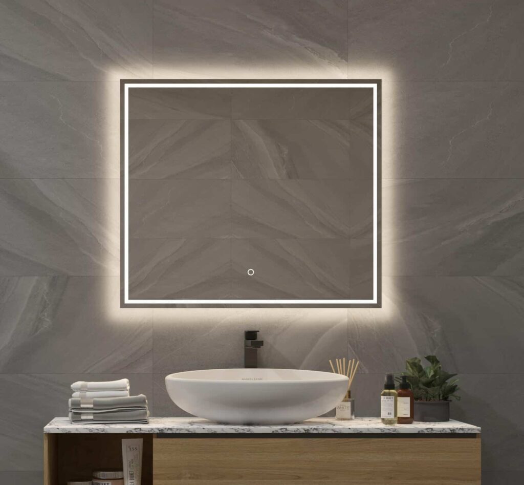 Badkamerspiegel met LED verlichting, verwarming, touch sensor en ...